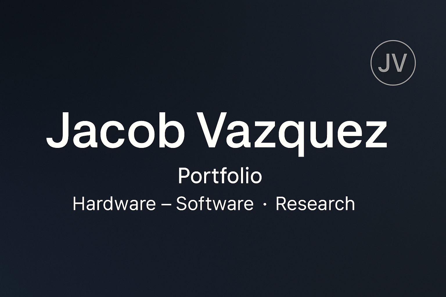 Jacob Vazquez — Portfolio